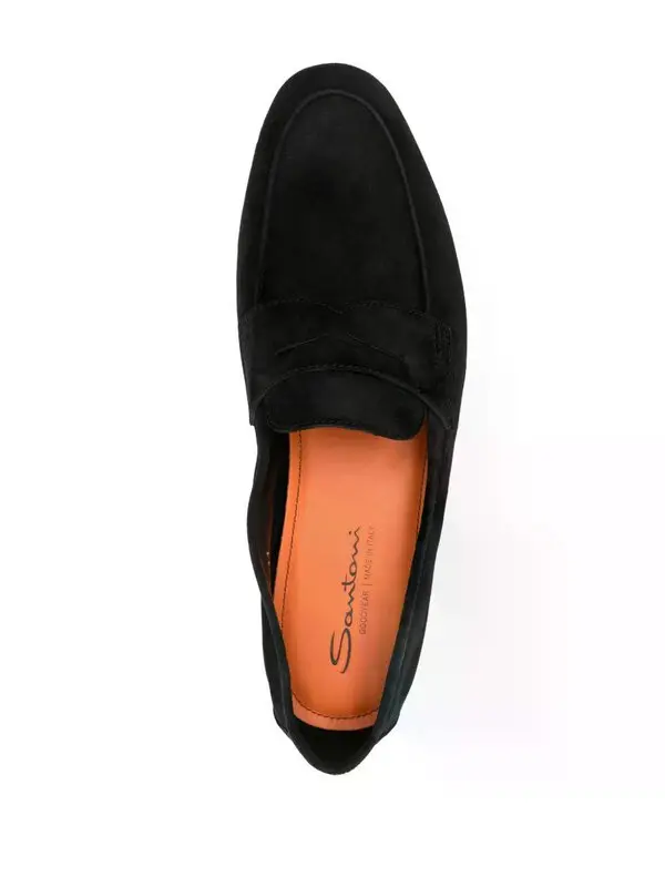 Santoni Carlo Suede Loafers - Black