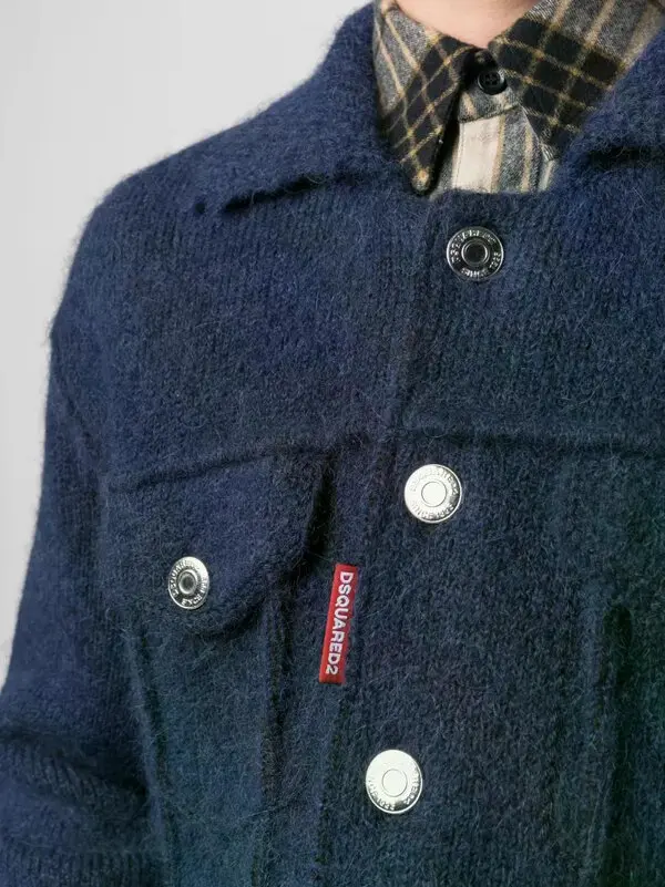 Dsquared2 Alpaca Wool-blend Panelled Jacket
