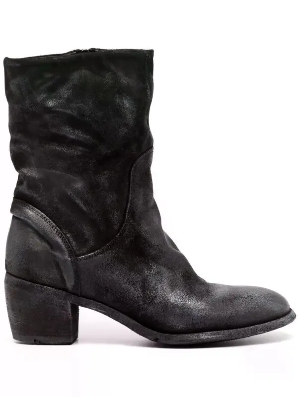MADISON MAISON Laminated Metallic-finish Ankle Boots - Silver