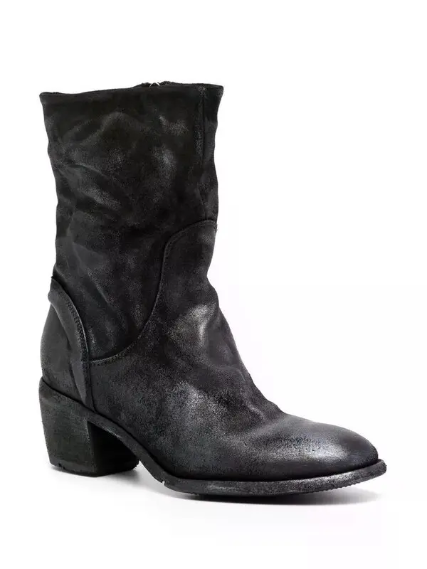 MADISON MAISON Laminated Metallic-finish Ankle Boots
