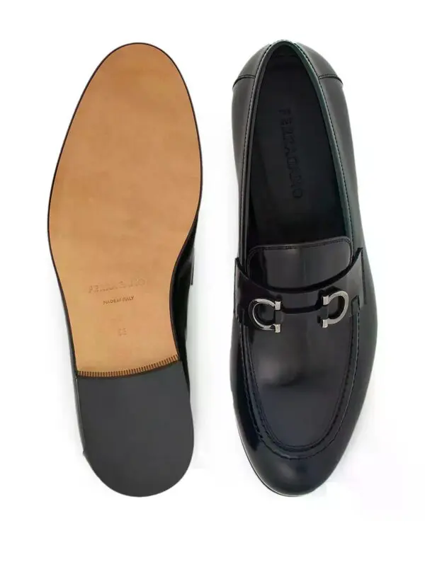 FERRAGAMO Gancini Buckle Leather Loafers