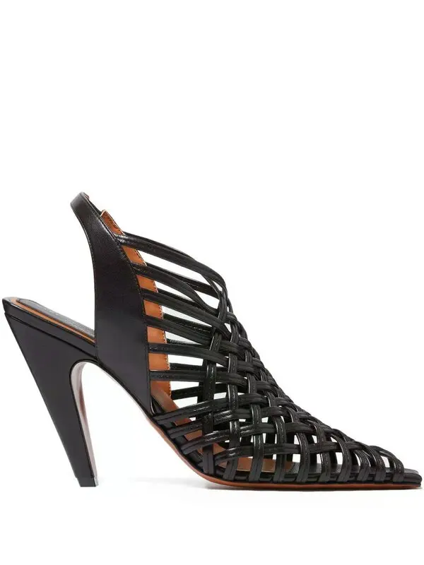 Stella McCartney Woven Heeled Sandals - Black