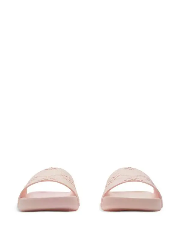 Burberry Checked Slides - Pink