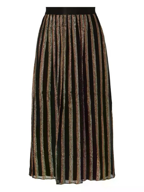 TEMPERLEY LONDON Sequined Stripe Midi Skirt