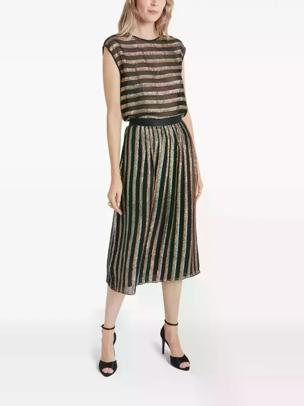 TEMPERLEY LONDON Sequined Stripe Midi Skirt