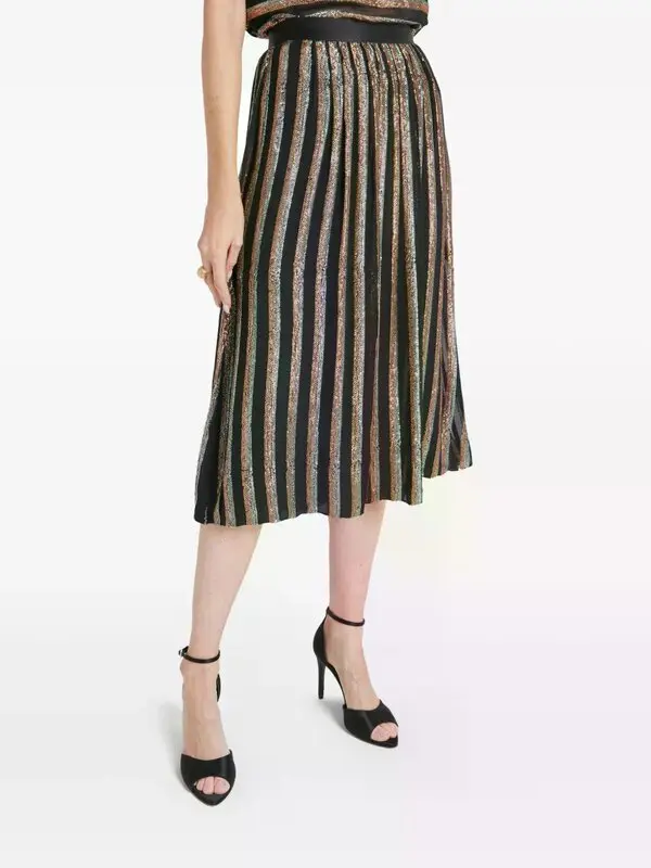 TEMPERLEY LONDON Sequined Stripe Midi Skirt