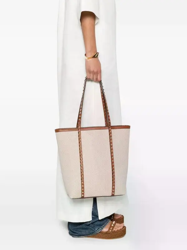 Valentino Garavani Stud-embellished Tote Bag - Brown