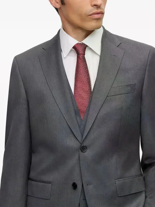 BOSS Single-breasted Fitted Blazer - Grey