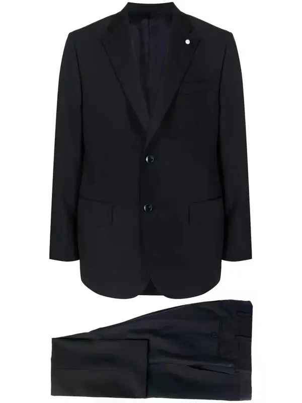 LUIGI BIANCHI MANTOVA Single-breasted Virgin-wool Suit - Blue