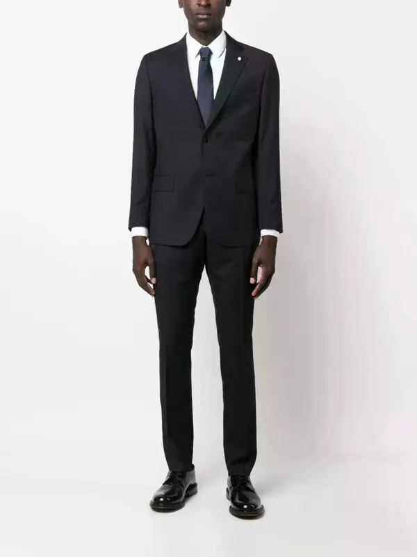 LUIGI BIANCHI MANTOVA Single-breasted Virgin-wool Suit - Blue