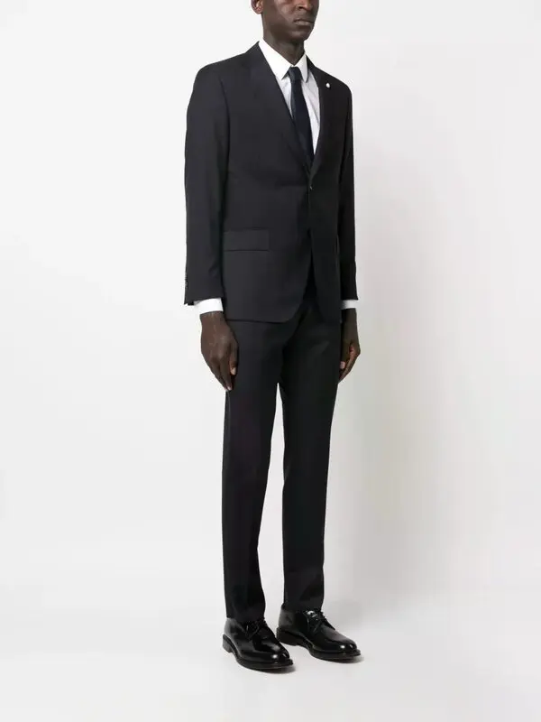 LUIGI BIANCHI MANTOVA Single-breasted Virgin-wool Suit - Blue