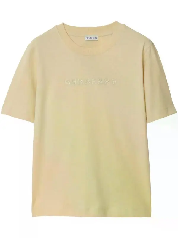 Burberry Logo-embroidered Cotton T-shirt - Neutrals