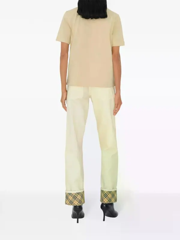 Burberry Logo-embroidered Cotton T-shirt - Neutrals