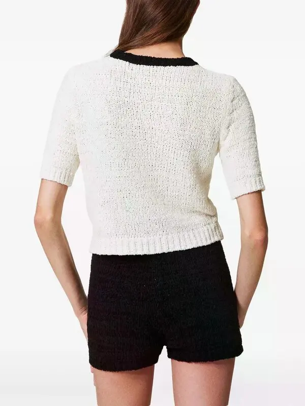 TWINSET Oval T Button Cropped Jumper