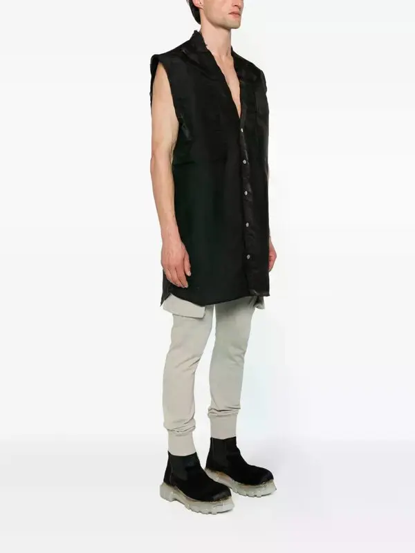 Rick Owens Sleeveless Vest With Raw Cut Detailing