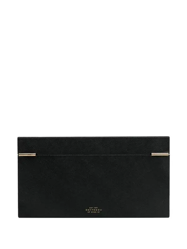 Smythson Panama Textured-leather Jewellery Box - Black
