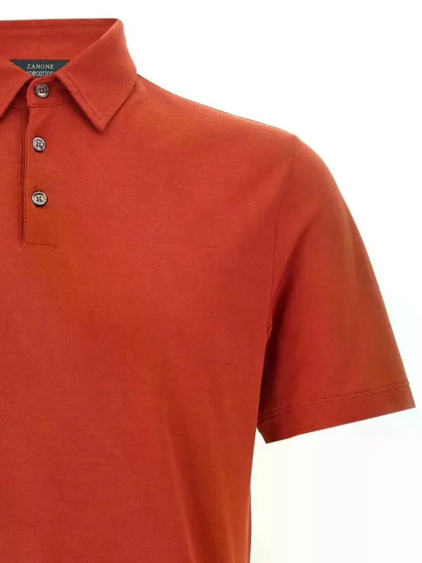 ZANONE Cotton Polo Shirt - Brown