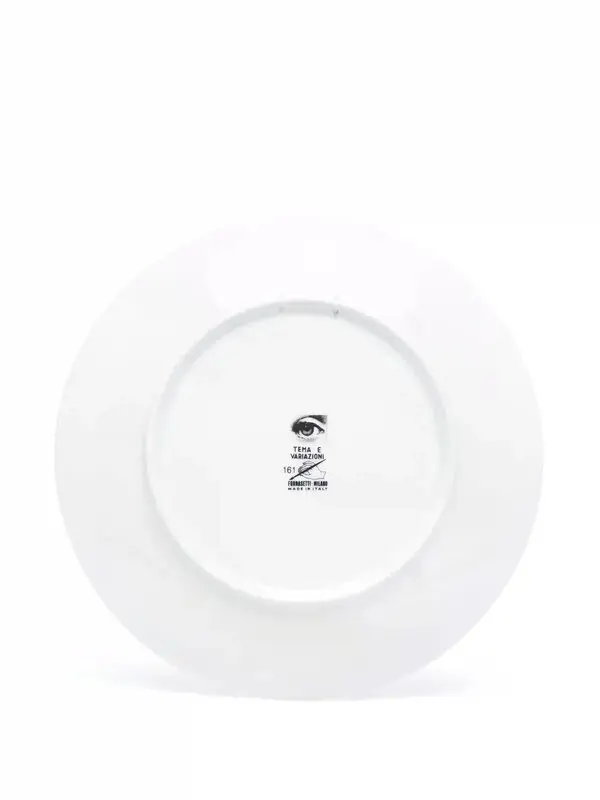FORNASETTI Graphic Porcelain Plate - Black