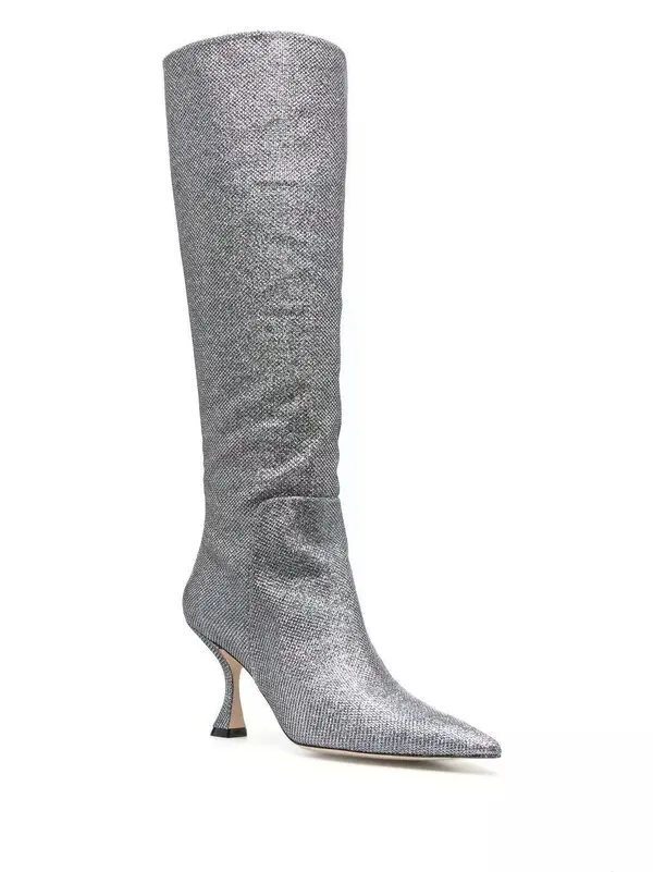 STUART WEITZMAN Crystal-embellished Calf Leather Boots