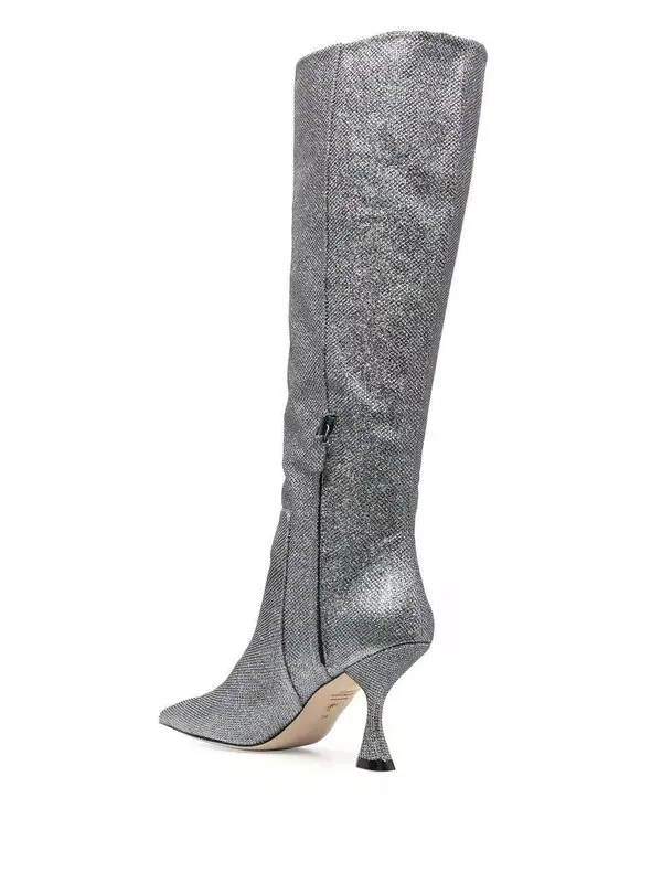 STUART WEITZMAN Crystal-embellished Calf Leather Boots