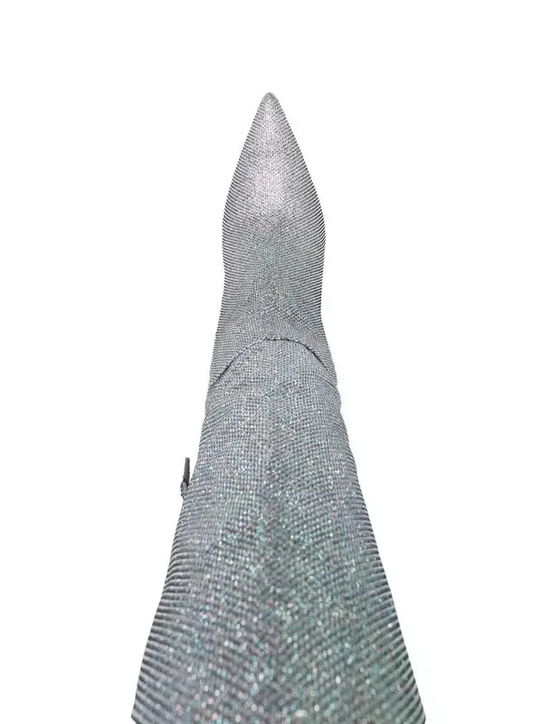 STUART WEITZMAN Crystal-embellished Calf Leather Boots