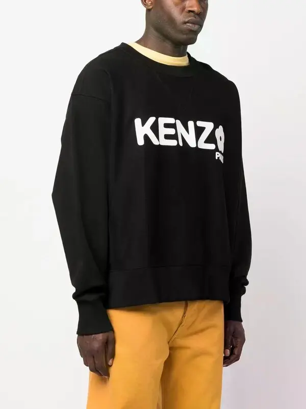 Kenzo Logo Print Crew Neck Sweatshirt - Black