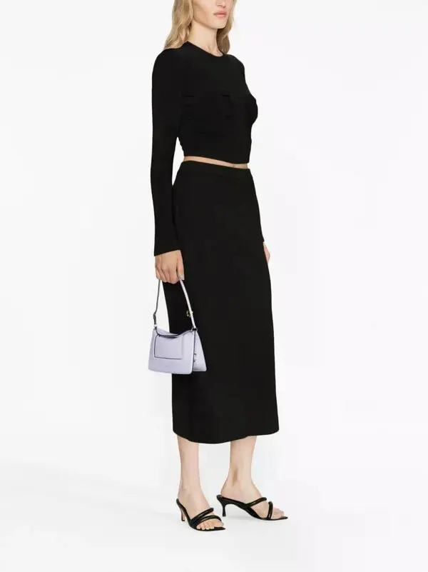 Pinko High-waisted Midi Skirt With Logo Engraved Buttons