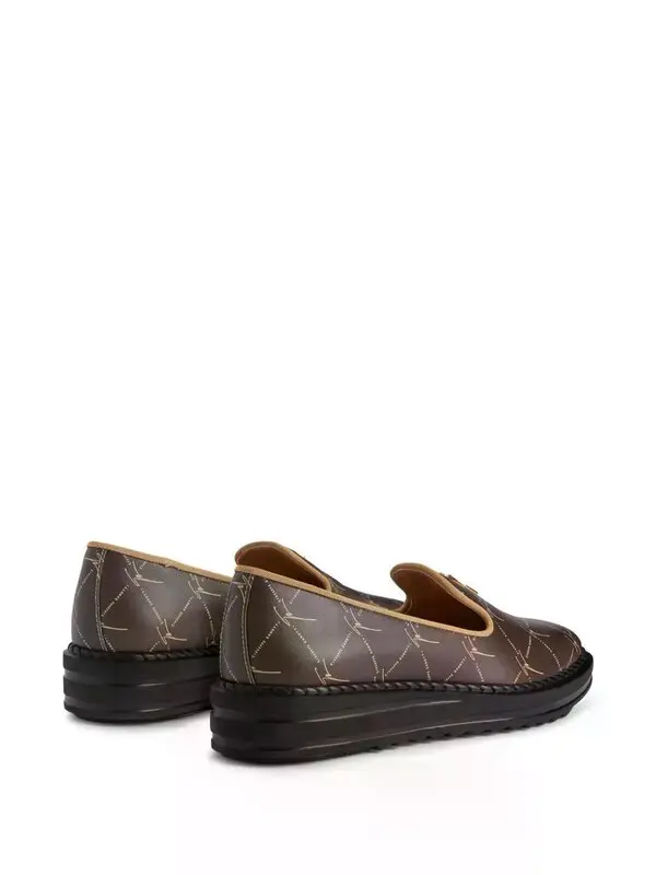 GIUSEPPE ZANOTTI Tim Logo-lettering Loafers - Brown