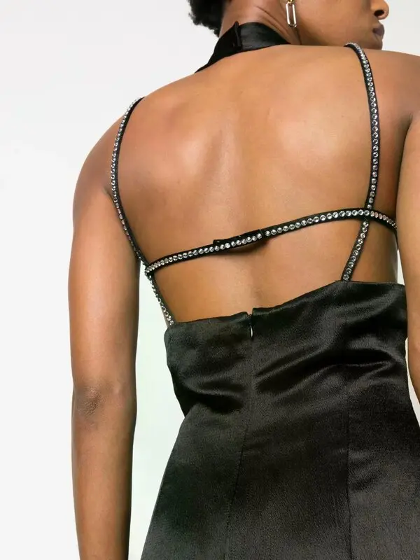 GENNY Embellished Plunge Halterneck Maxi Dress