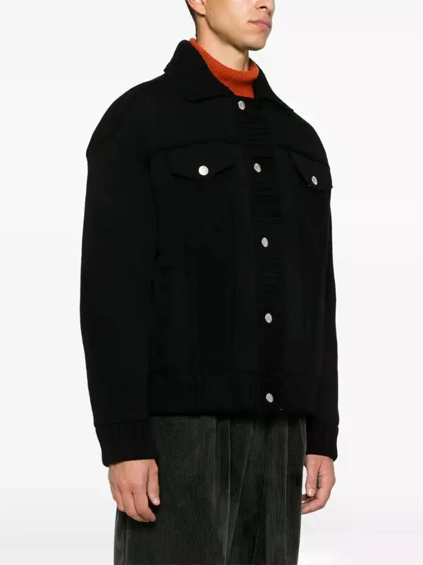 Kenzo Knitted Down Jacket With Press-stud And Zip Fastening