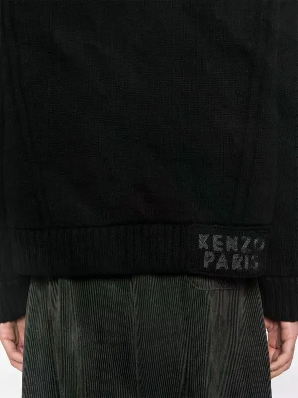 Kenzo Knitted Down Jacket With Press-stud And Zip Fastening