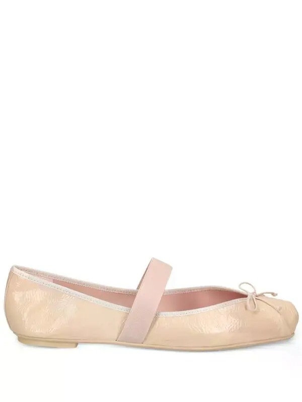 Pretty Ballerinas Kristen Ballet Flats With Bow Detail - Neutrals