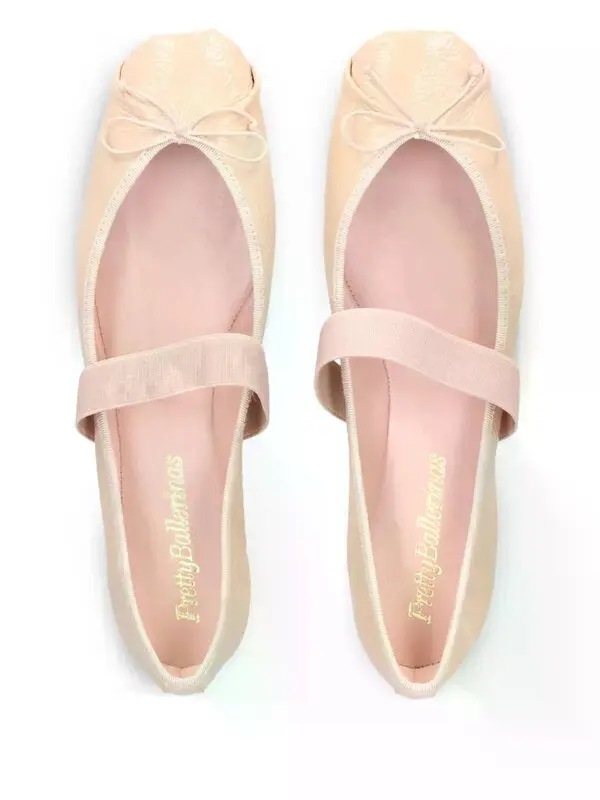 Pretty Ballerinas Kristen Ballet Flats With Bow Detail - Neutrals