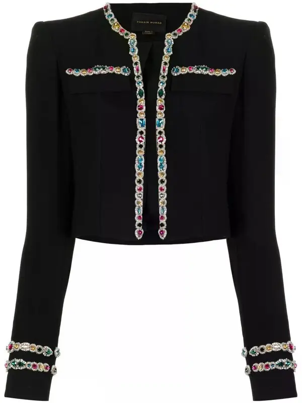 Zuhair Murad Embellished Cropped Jacket - Black