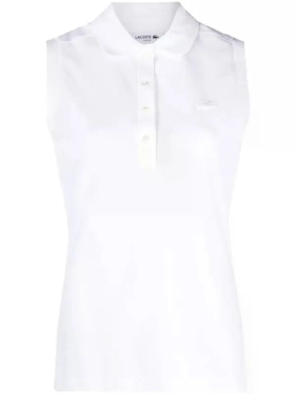 Lacoste Sleeveless Cotton Polo Shirt - White
