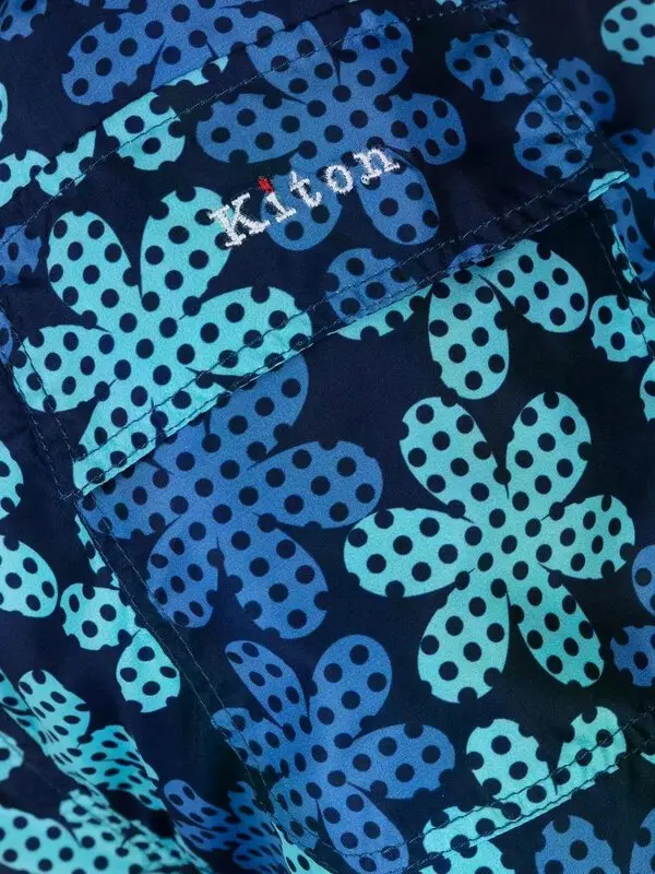 Kiton Logo-print Swim Shorts - Blue