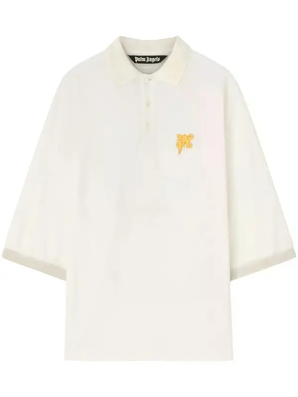 Palm Angels Logo-print Cotton Polo Shirt