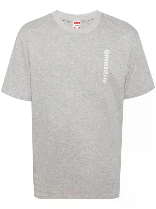 GROUND ZERO Logo Print Cotton T-shirt - Grey
