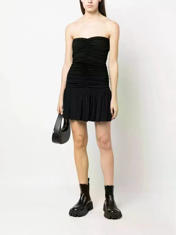Dsquared2 Sweetheart Neck Ruched Dress - Black