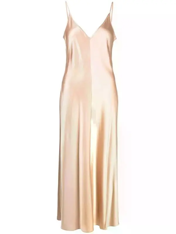 Voz Satin V-neck Slip Dress - Gold