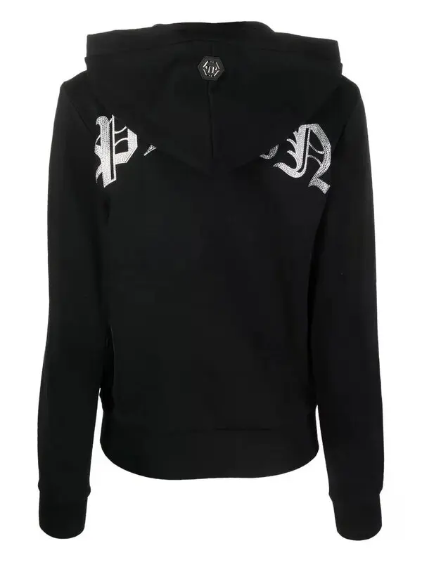 Philipp Plein Embellished Logo Hoodie - Black