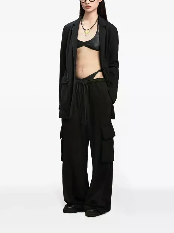 Palm Angels Wide-leg Cotton Cargo Trousers - Black