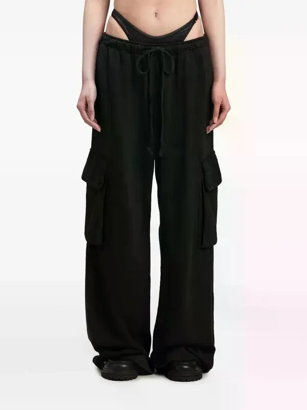 Palm Angels Wide-leg Cotton Cargo Trousers