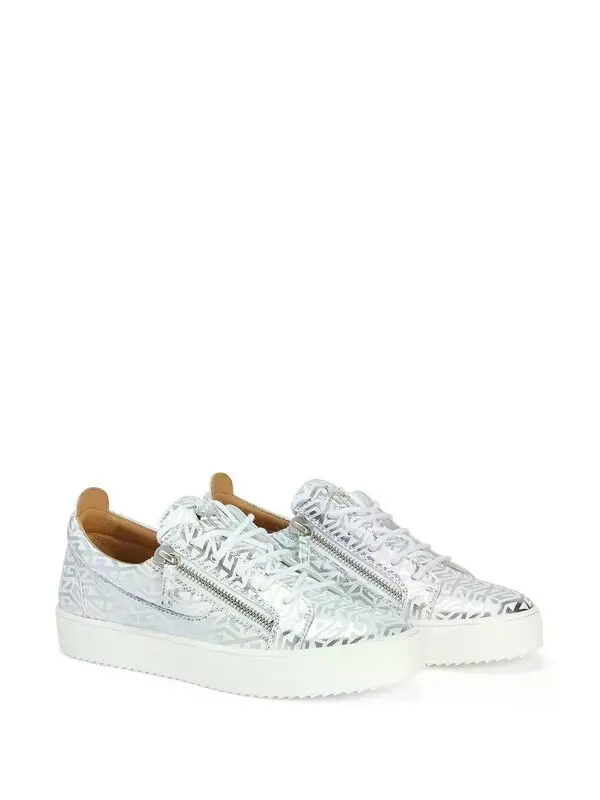 GIUSEPPE ZANOTTI Gail Monogram Sneakers - Silver
