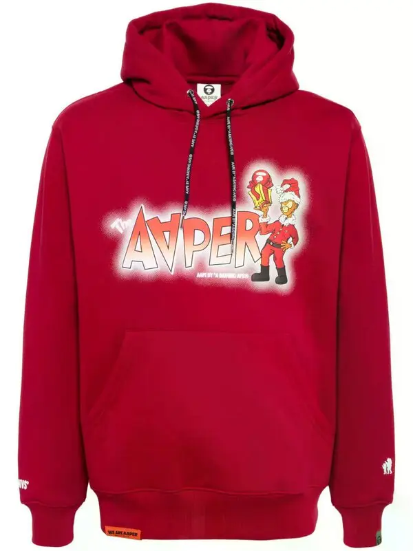 AAPE BY *A BATHING APE Graphic-print Hoodie - Red