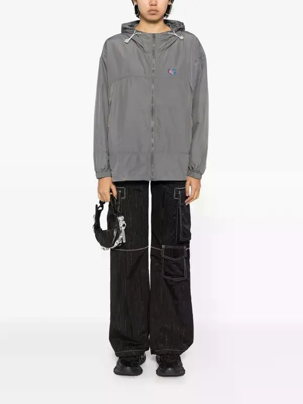 GROUND ZERO Embroidered Logo Zip-up Windbreaker
