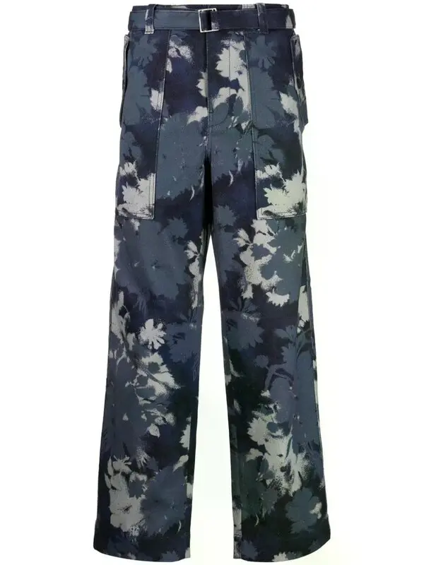 Maison Kitsuné Abstract Print Straight-leg Jeans - Blue
