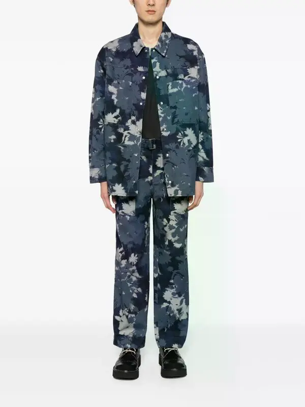 Maison Kitsuné Abstract Print Straight-leg Jeans