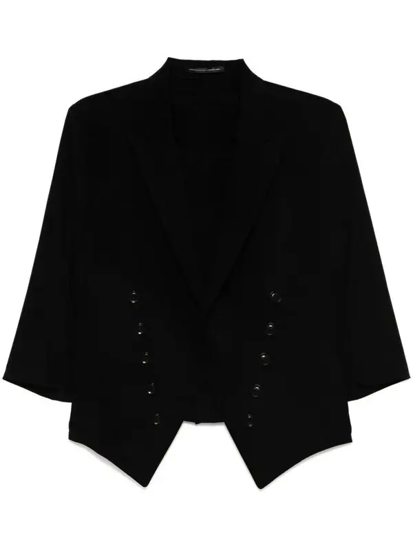 Y’s Single-breasted Blazer With Rear Adjustable Strap - Black