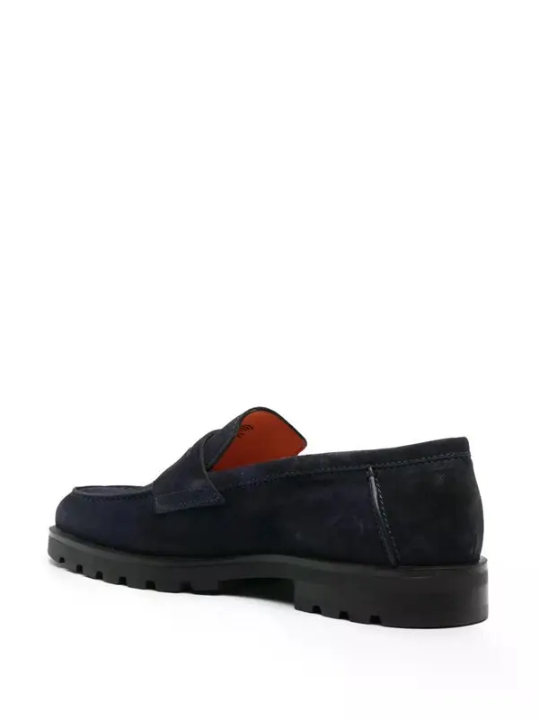 Santoni Almond Toe Penny Loafers